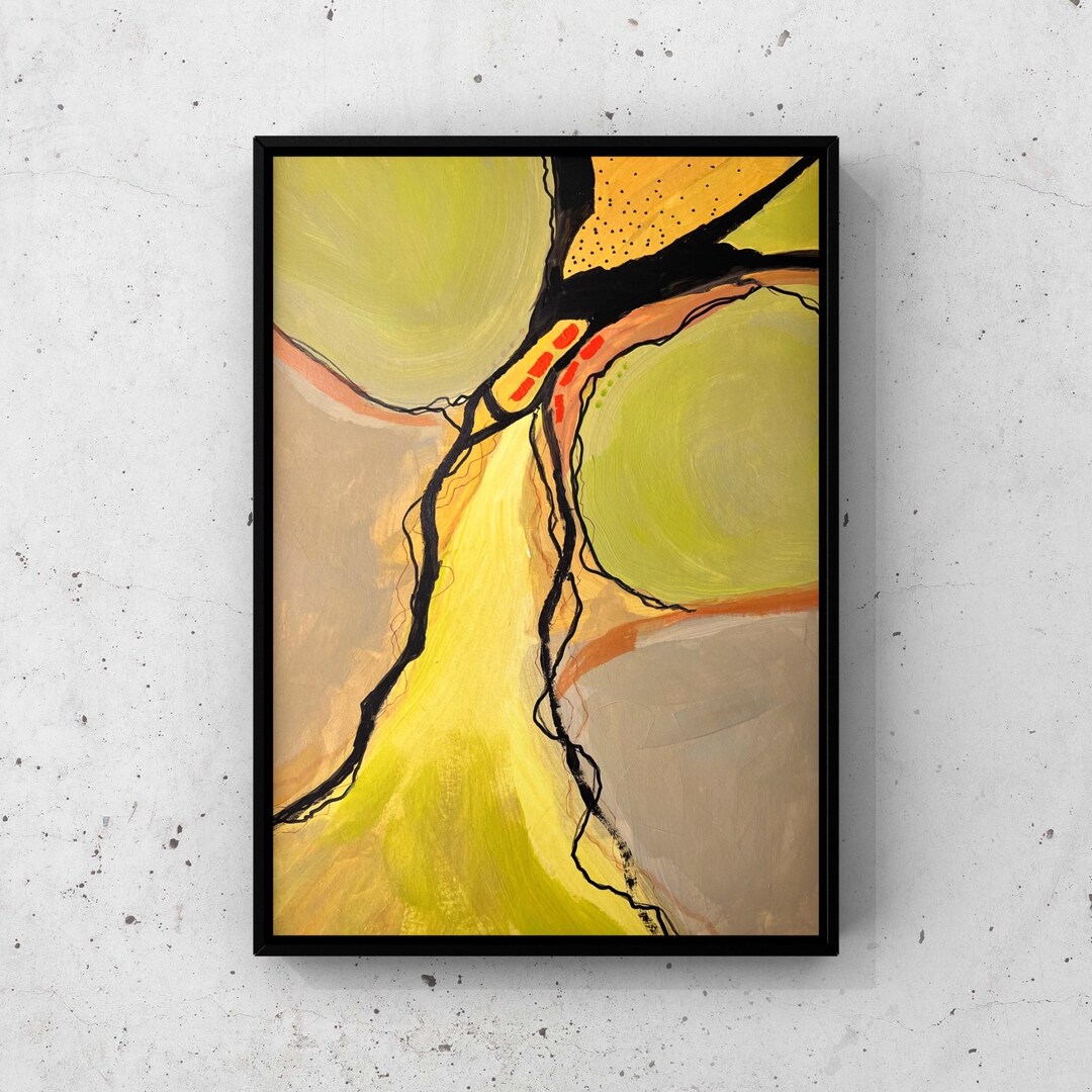 Modern Abstract Expressionist Painting, Original 9 X 12 Artwork, One of ...