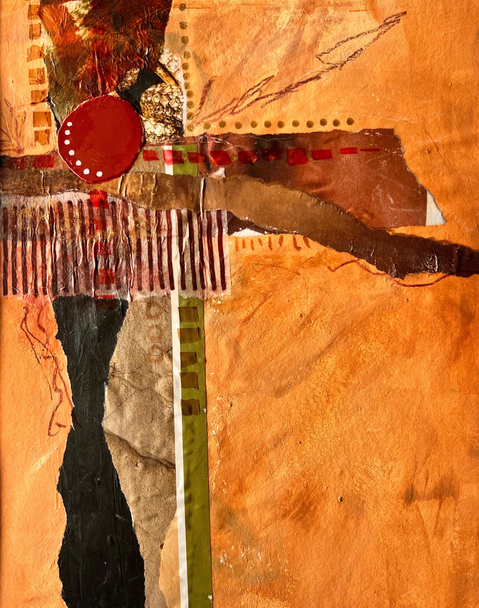 Warm Earth Tone Collage Art, Matted and Ready to Frame, One-of-a-kind ...