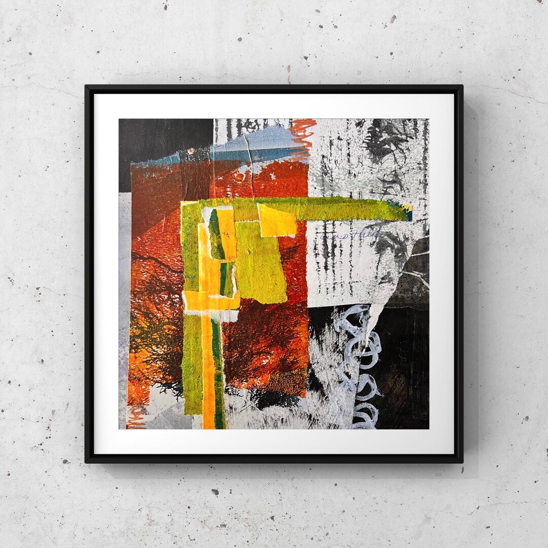 Small Abstract Collage, Mini Abstract Art, Textured Modern Original ...