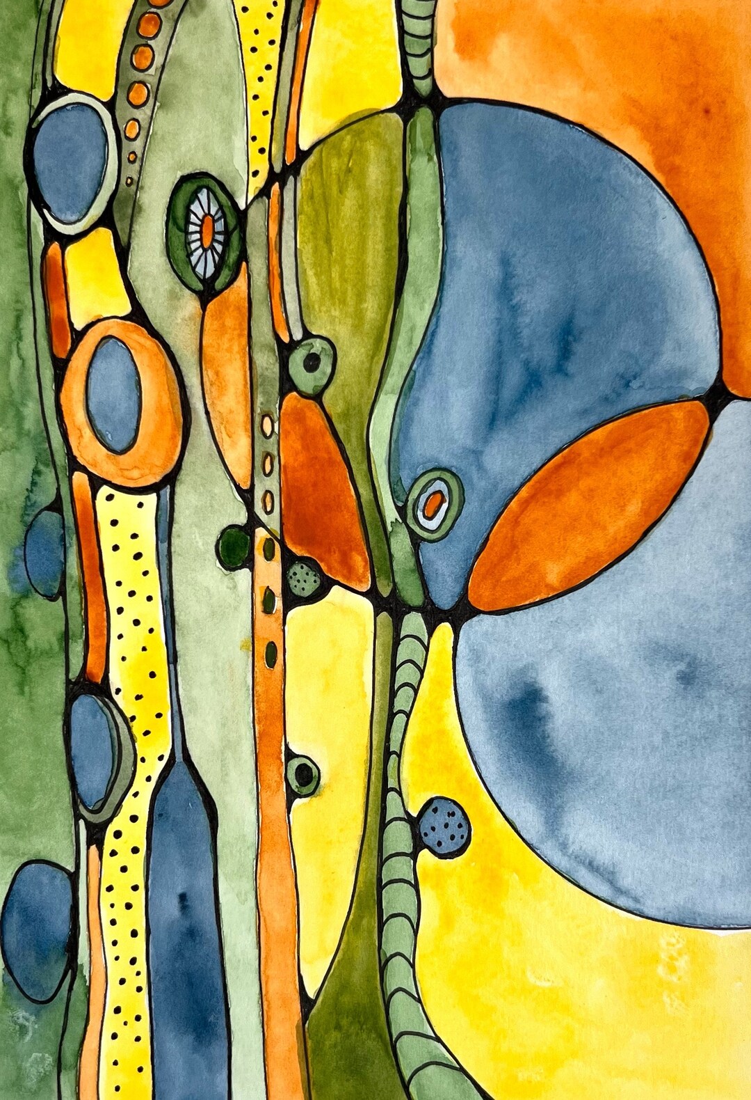 Original Small Watercolor Abstract Painting 9x12 - Etsy