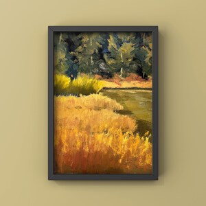Original Landscape Oil Painting, 8x10 Canvas Wall Decor, Wooded ...
