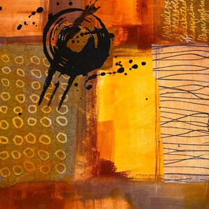 Warm Painted Colors, Textured Modern Design, Original One of a Kind ...