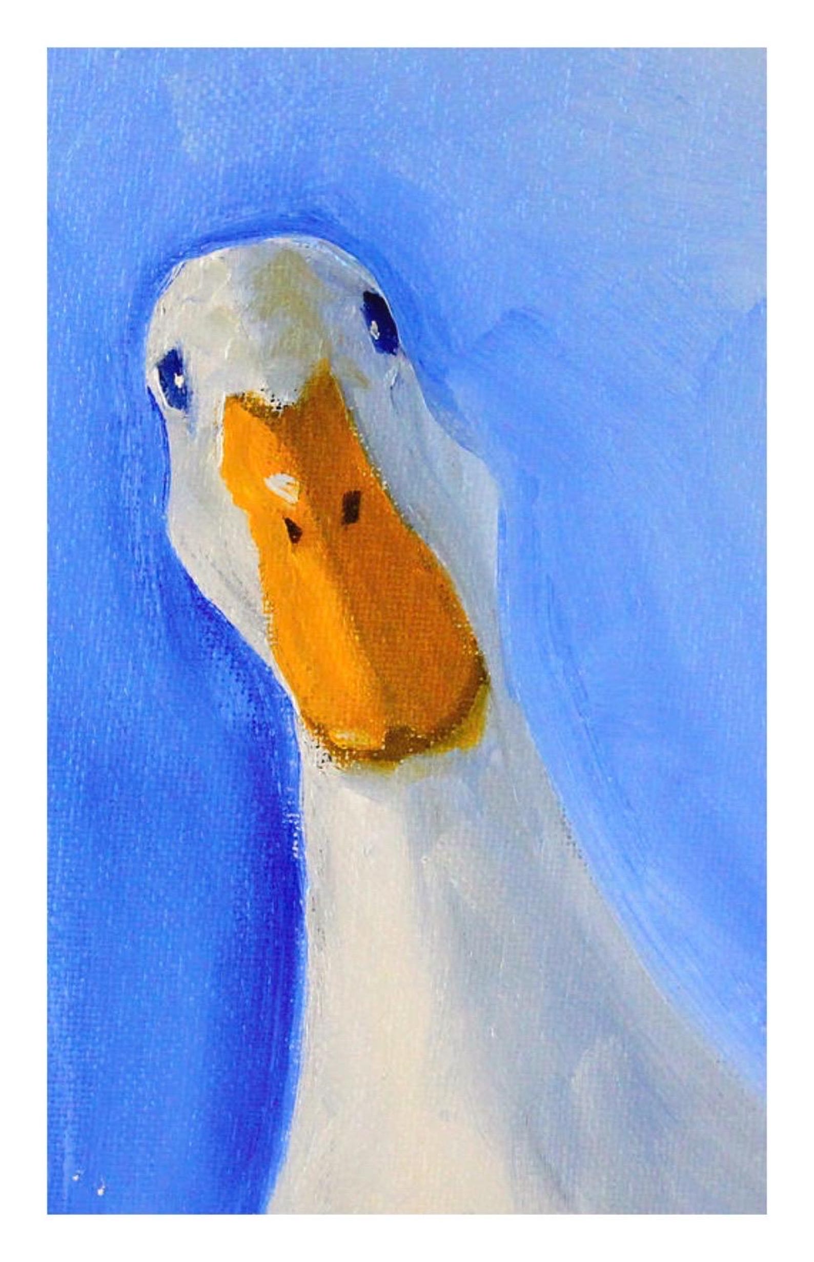 Goose Portrait Art Print, Expressive Nursery Wall Decor, Farm Animal ...