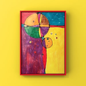 Colorful Abstract,original Watercolor and Ink Painting, Bright Color ...