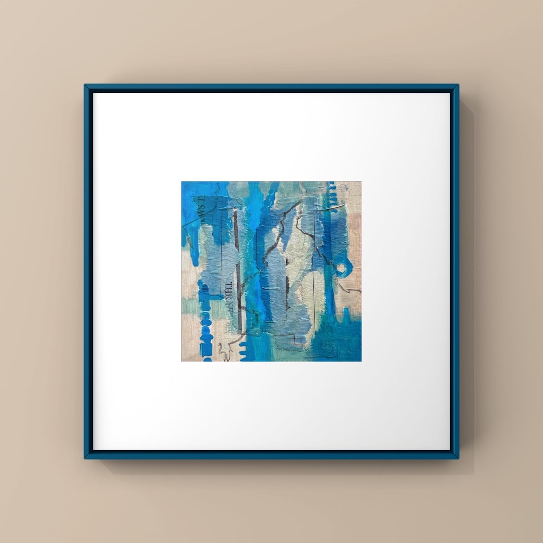 Small Abstract Art, One of a Kind Artwork, Original Matted Design ...