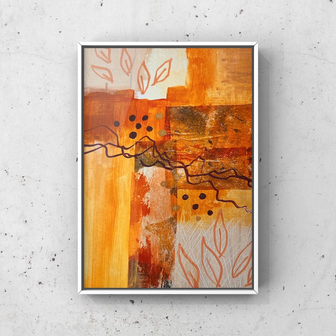 Mini Abstract Art, Textured Modern Original, Small Painted Collage ...