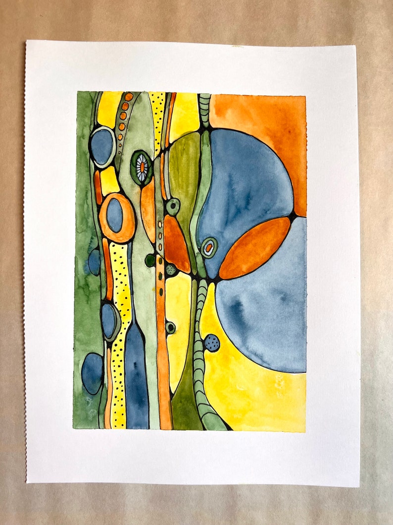 Original Small Watercolor, Abstract Painting, One of a Kind Artwork ...