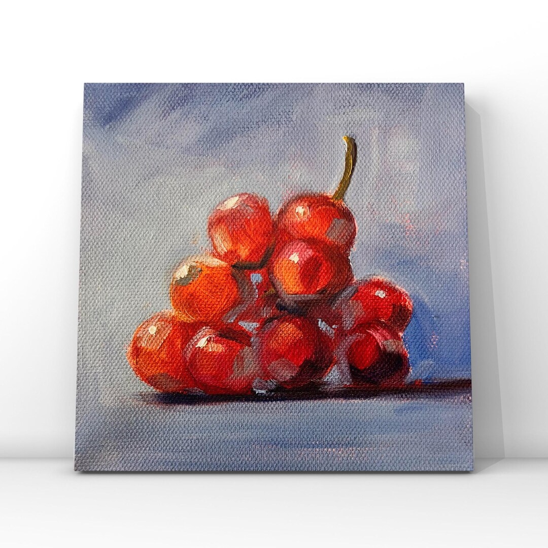 Small Original Still Life Oil Painting, 6x6 Canvas Wall Decor, One of a ...