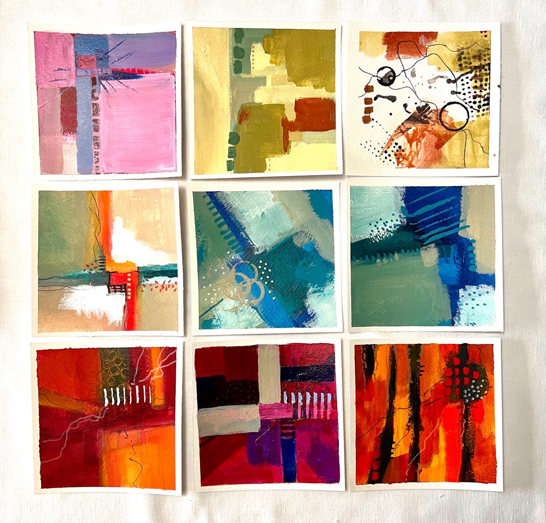One of a Kind Paintings, Abstract Art, Bright Colorful Wall Decor ...