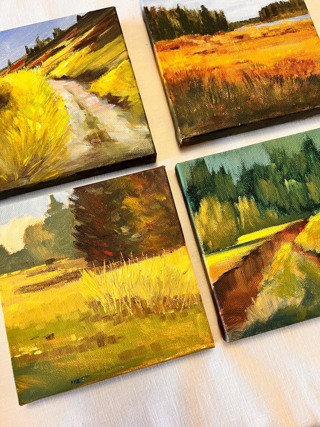 Small Landscape Oil Paintings Original, Countryside, Northwest Art, One ...