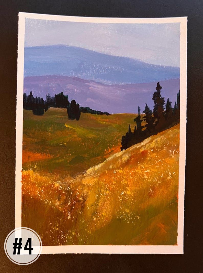 Small Landscape Paintings, 5x7 Nature Art, Forest Trees Artwork ...