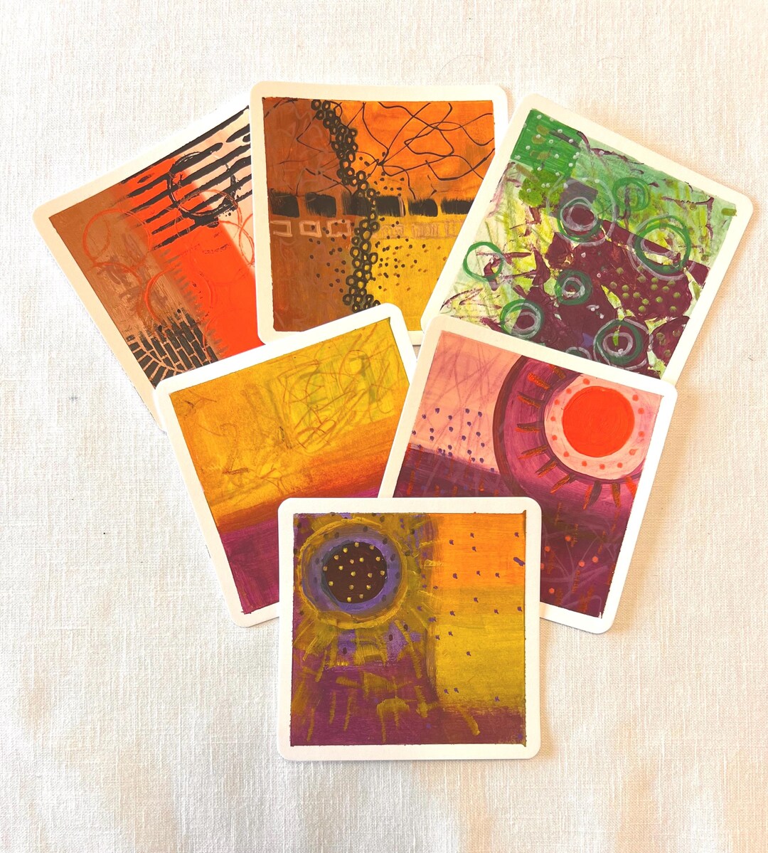 Small Series Modern Art, Tiny Abstract Paintings, One of a Kind Artsy ...