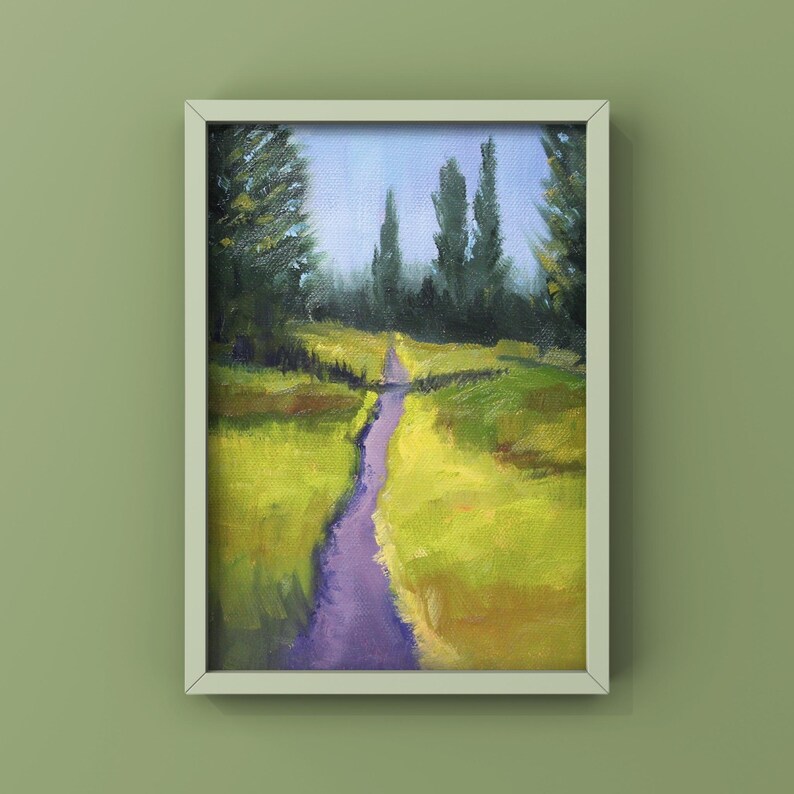Small Landscape, Oil Painting, Original One of a Kind Art, Nature Trail ...
