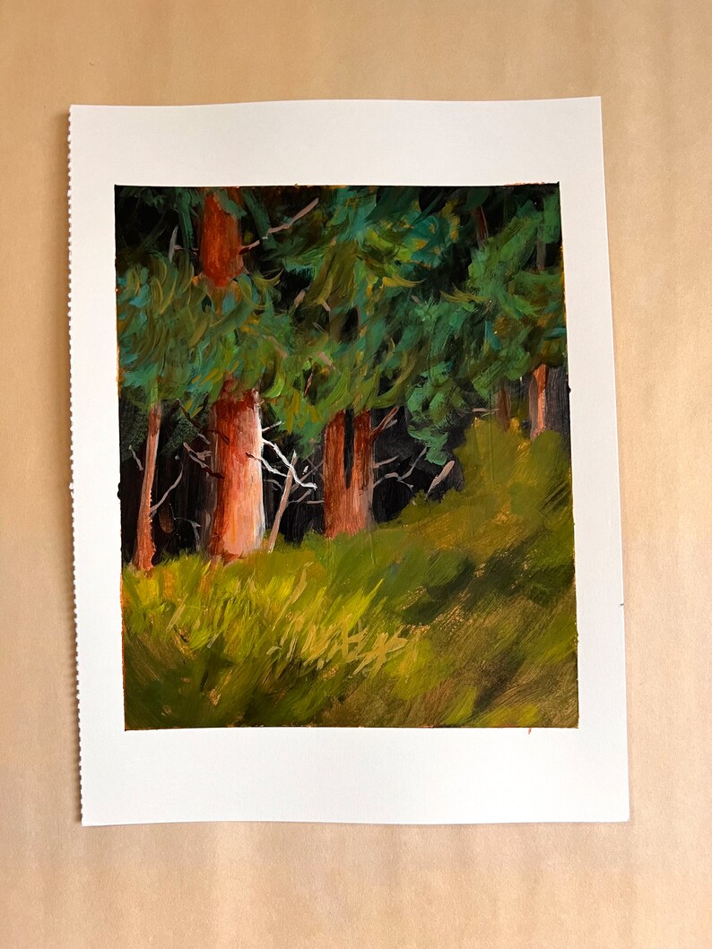 Original Wilderness Landscape Painting, Forest Nature Scene, Woodland ...