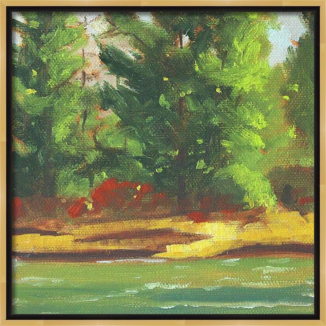 Small Landscape Oil Painting, River Scene, Original One of a Kind ...
