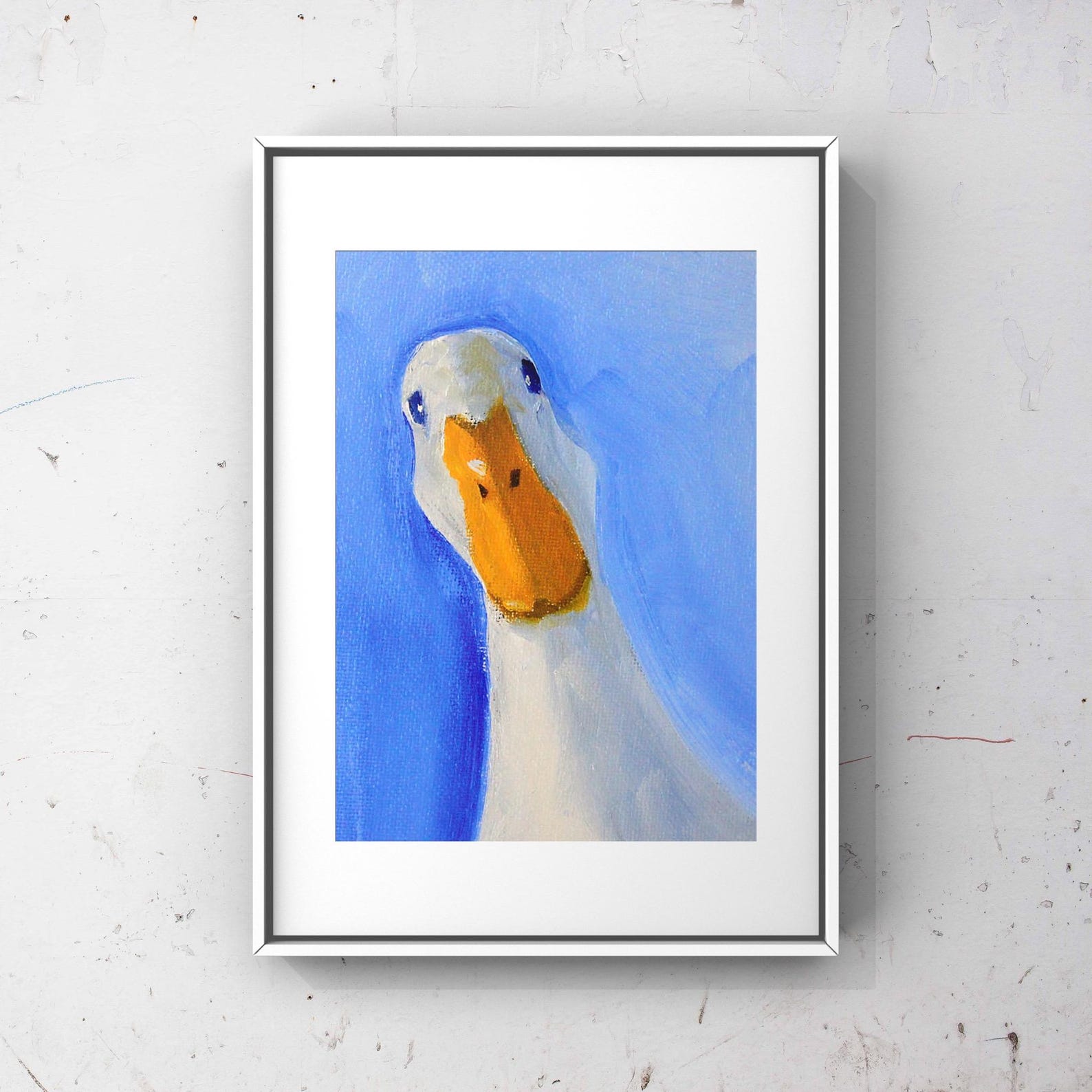 Goose Portrait Art Print, Expressive Nursery Wall Decor, Farm Animal ...