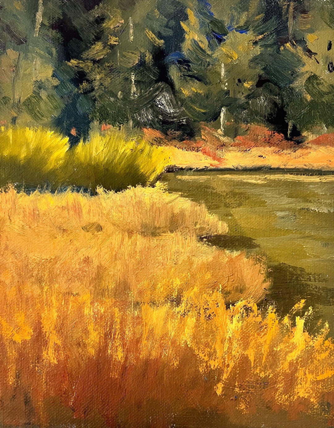 Original Landscape Oil Painting, 8x10 Canvas Wall Decor, Wooded ...