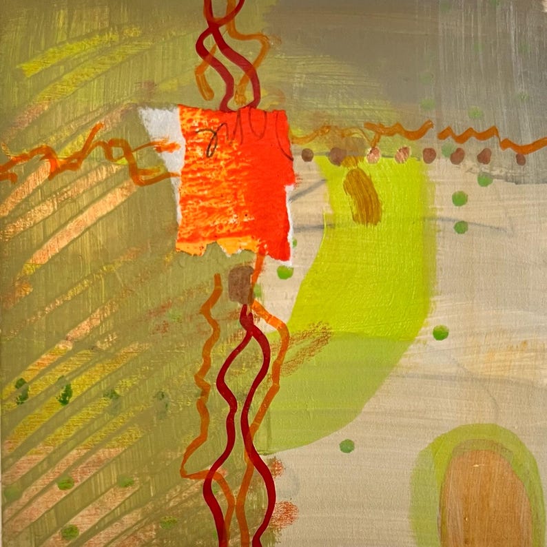 Abstract One of a Kind Painting, Small Expressionist Accent, Art Lover ...