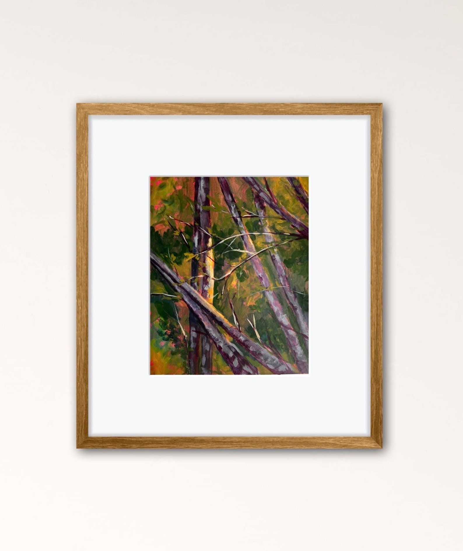 Nature Landscape Painting, Fallen Forest Trees Art, Small One of a Kind ...