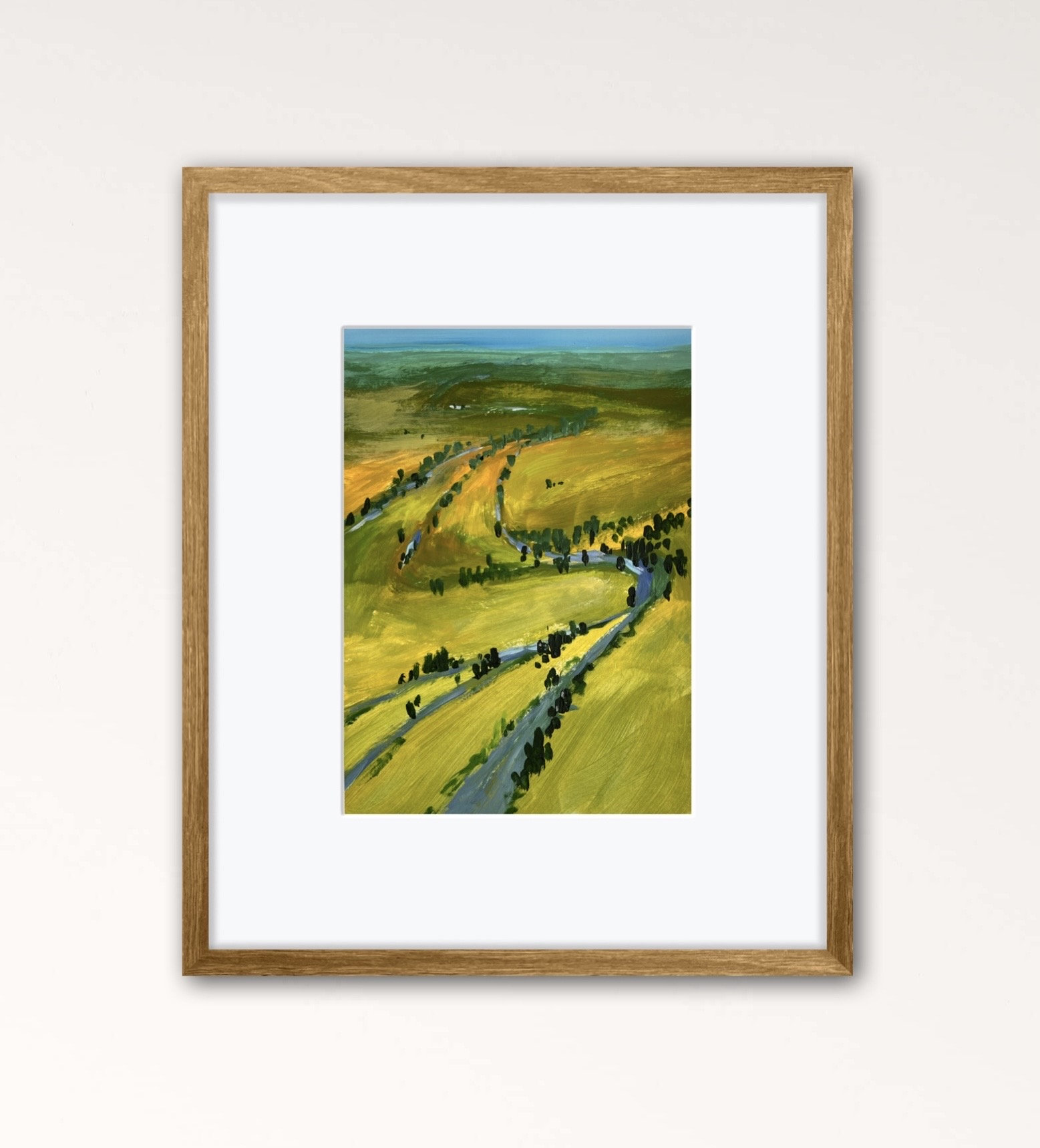 Original Landscape, Aerial View Painting, Small 9 X 12, One of a Kind ...