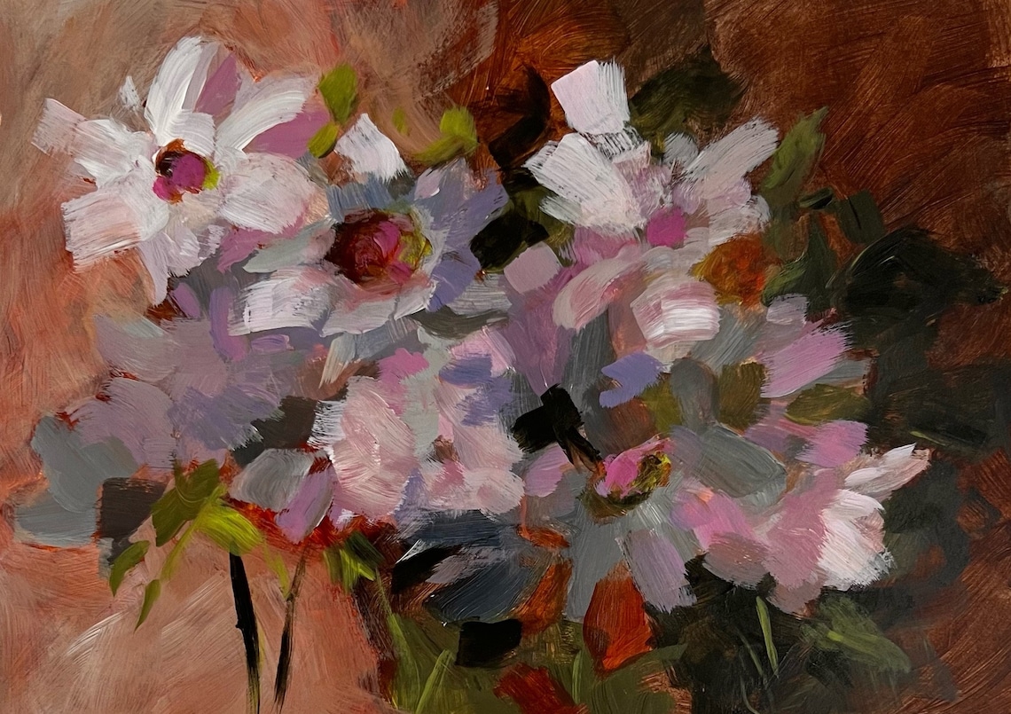 Wild Flowers Painting, Original One of a Kind Art, Small Springtime ...