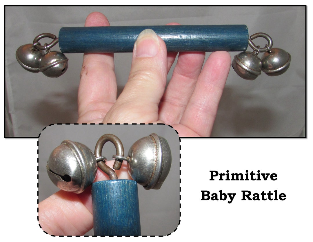 Vintage Baby Rattle for Display, Wood Dowel With Metal Bells, England ...