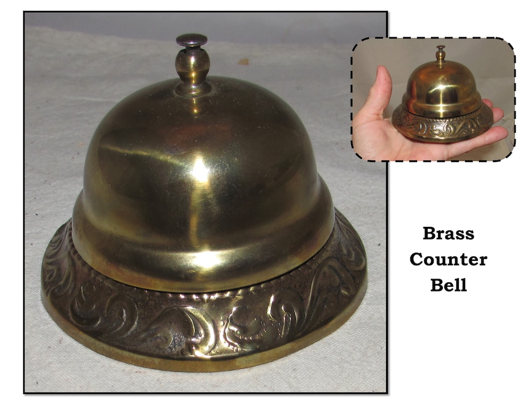 Vintage Brass Front Desk Counter Bell - Etsy