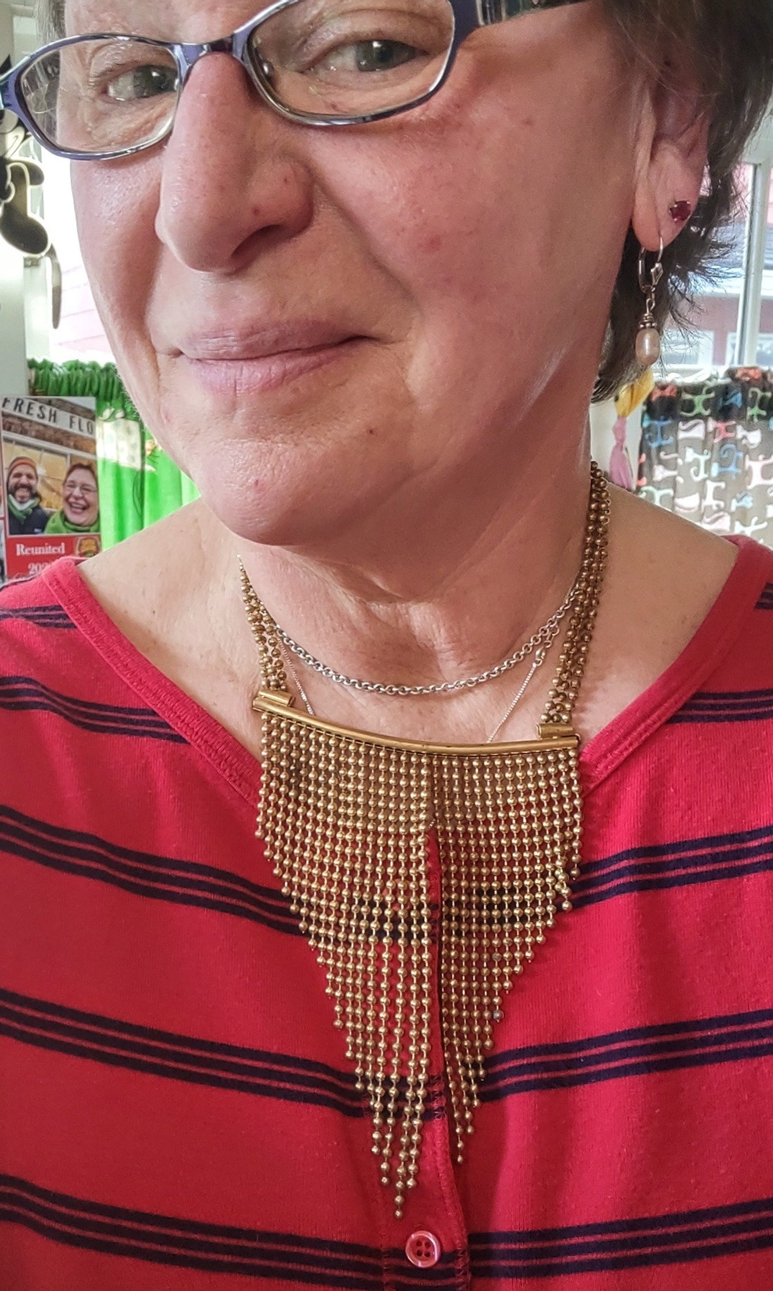 Vintage Brass Ball Chain V Shaped Necklace - Etsy