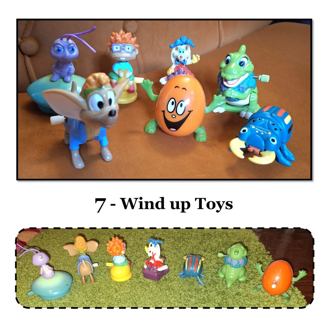 LOT of 7 - Vintage Plastic Burger King & Mcd Wind up Toys - Rugrat ...