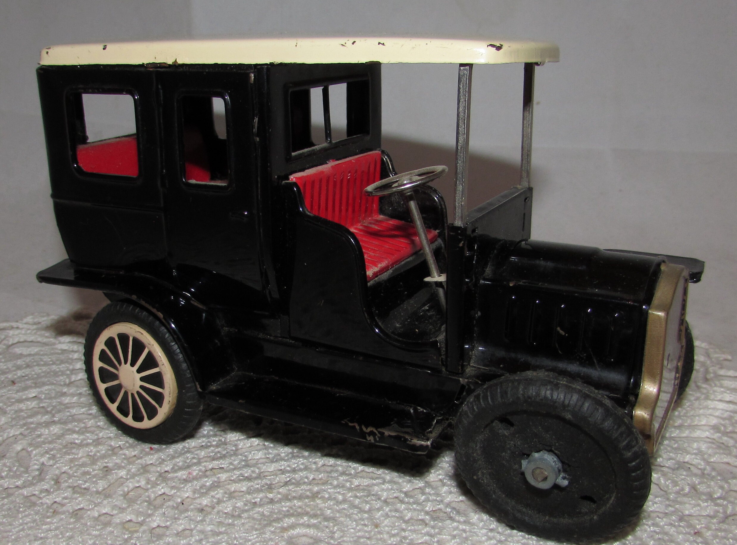 Vintage Lithograph Tin Toy Friction Model T Car in Black & | Etsy