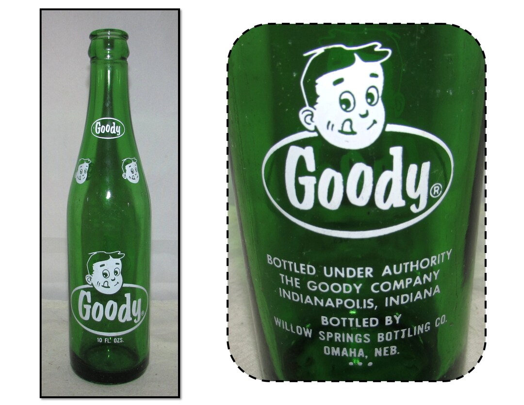 Vintage Green Glass Goody Soda Bottle, Omaha, NE - Etsy