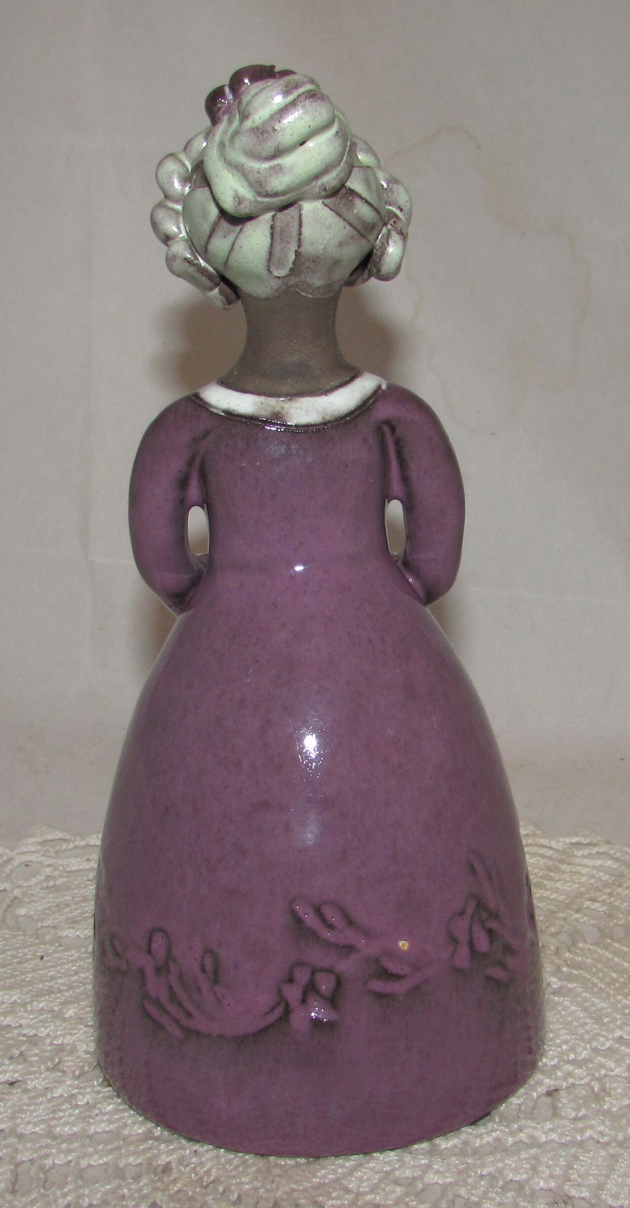 Vintage Pottery Lady in Purple Dress Figurine Dried Flower | Etsy