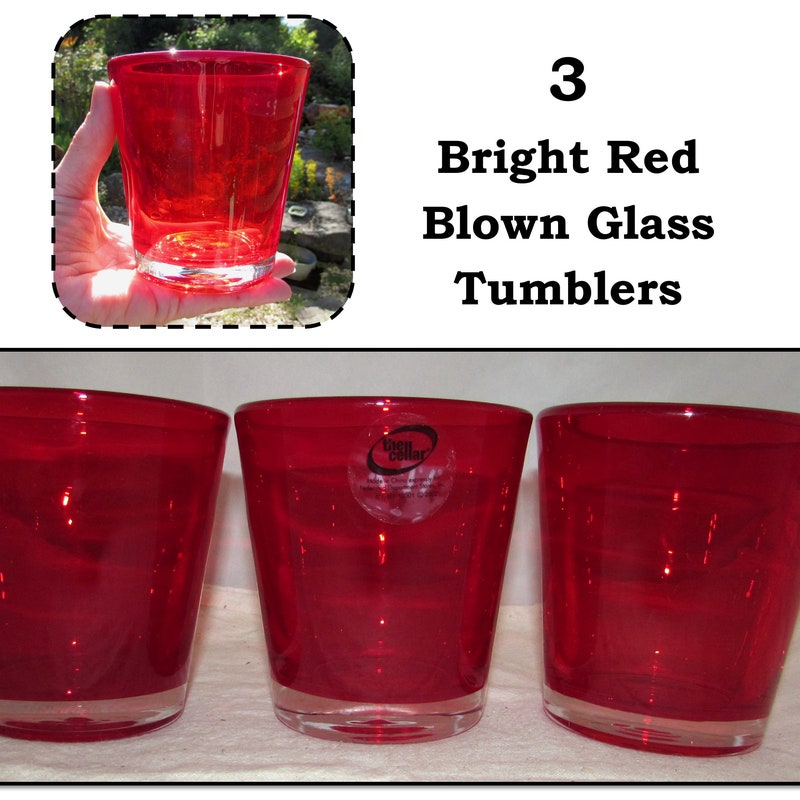 Bright Red Glasses - Etsy
