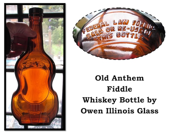 Vintage EMPTY Dark Brown Glass Old Anthem Whiskey Liquor - Etsy