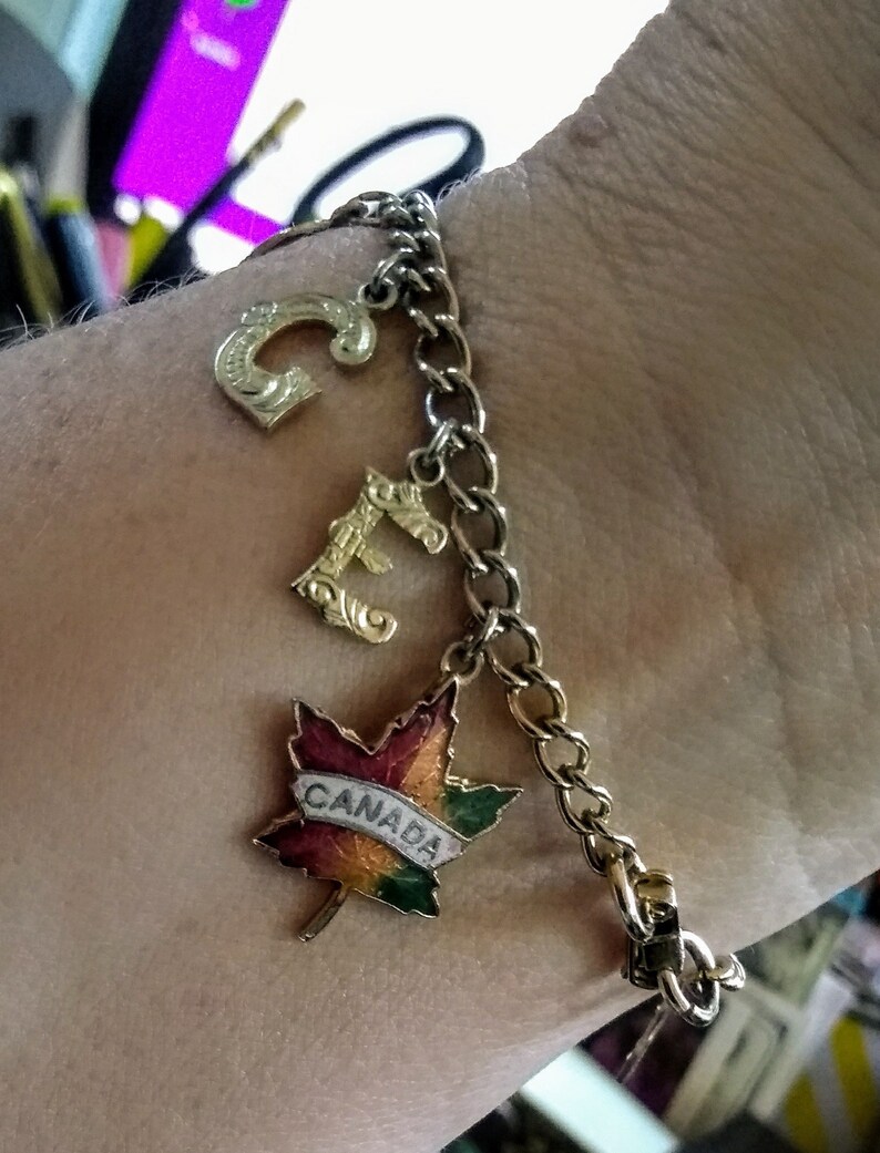 Vintage Gold Tone Souvenir Canadian Charm Bracelet From - Etsy
