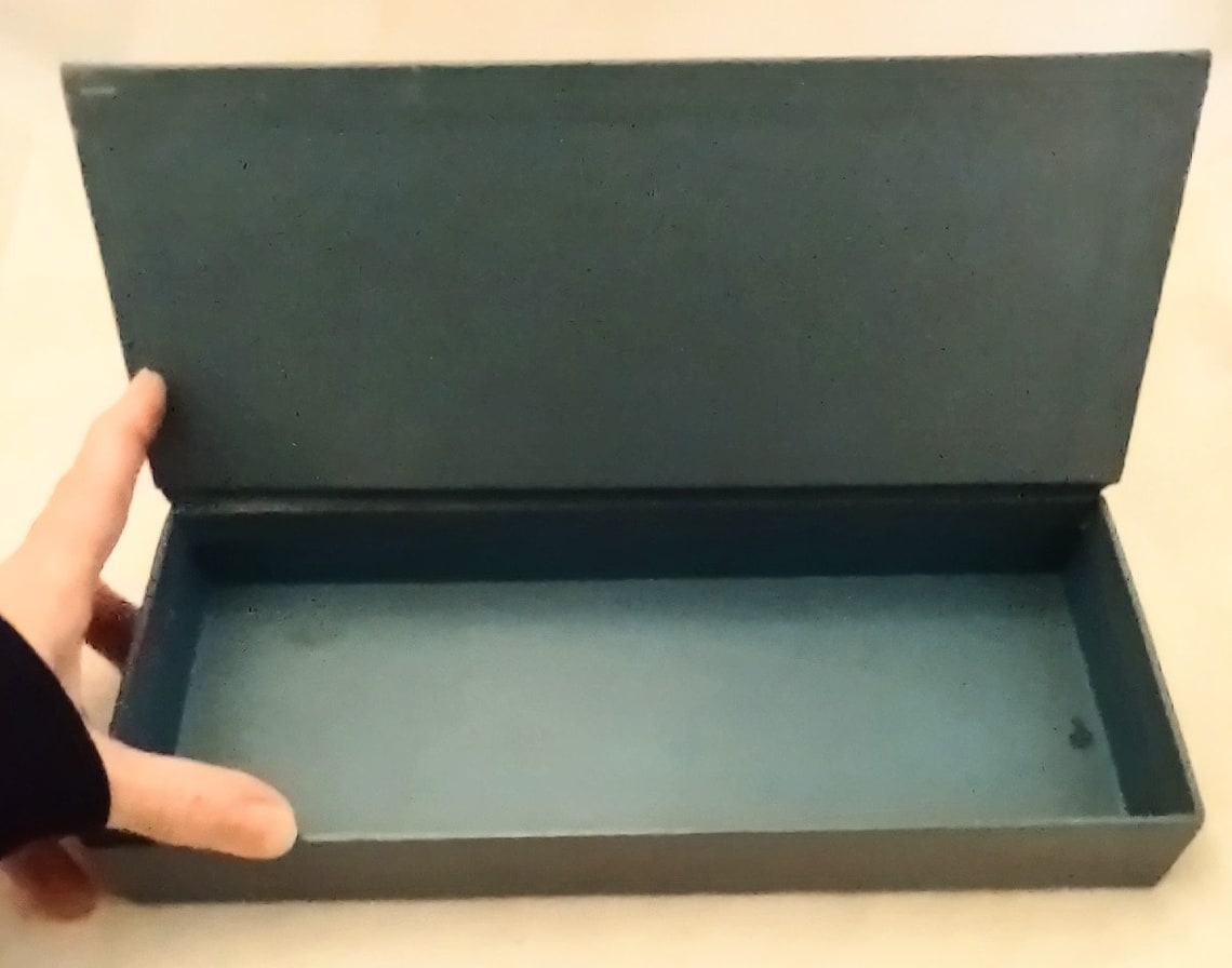 Vintage Gray Blue Kraft Caramels Candy Box With Raised Greek Scene With ...