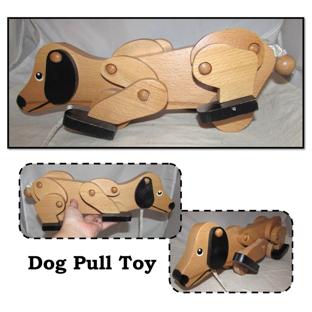 Vintage Wood Puppy Dog Pull Toy - Etsy
