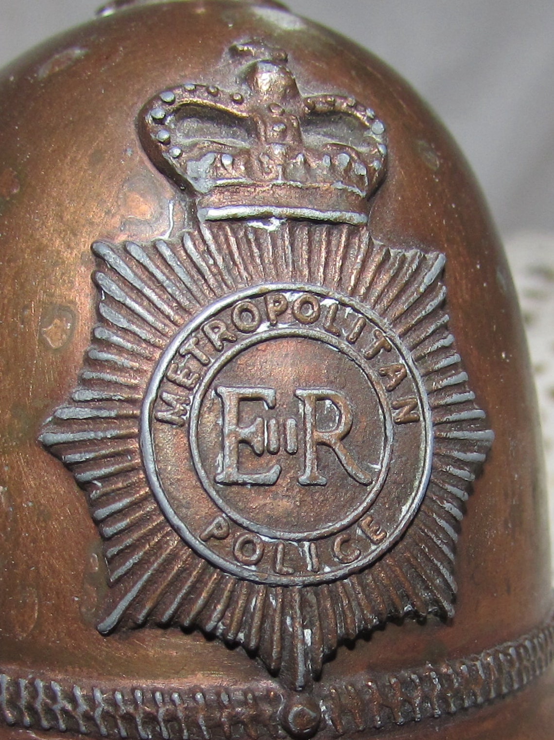 Vintage Copper Bell British Bobby Police Helmet by H Seener - Etsy