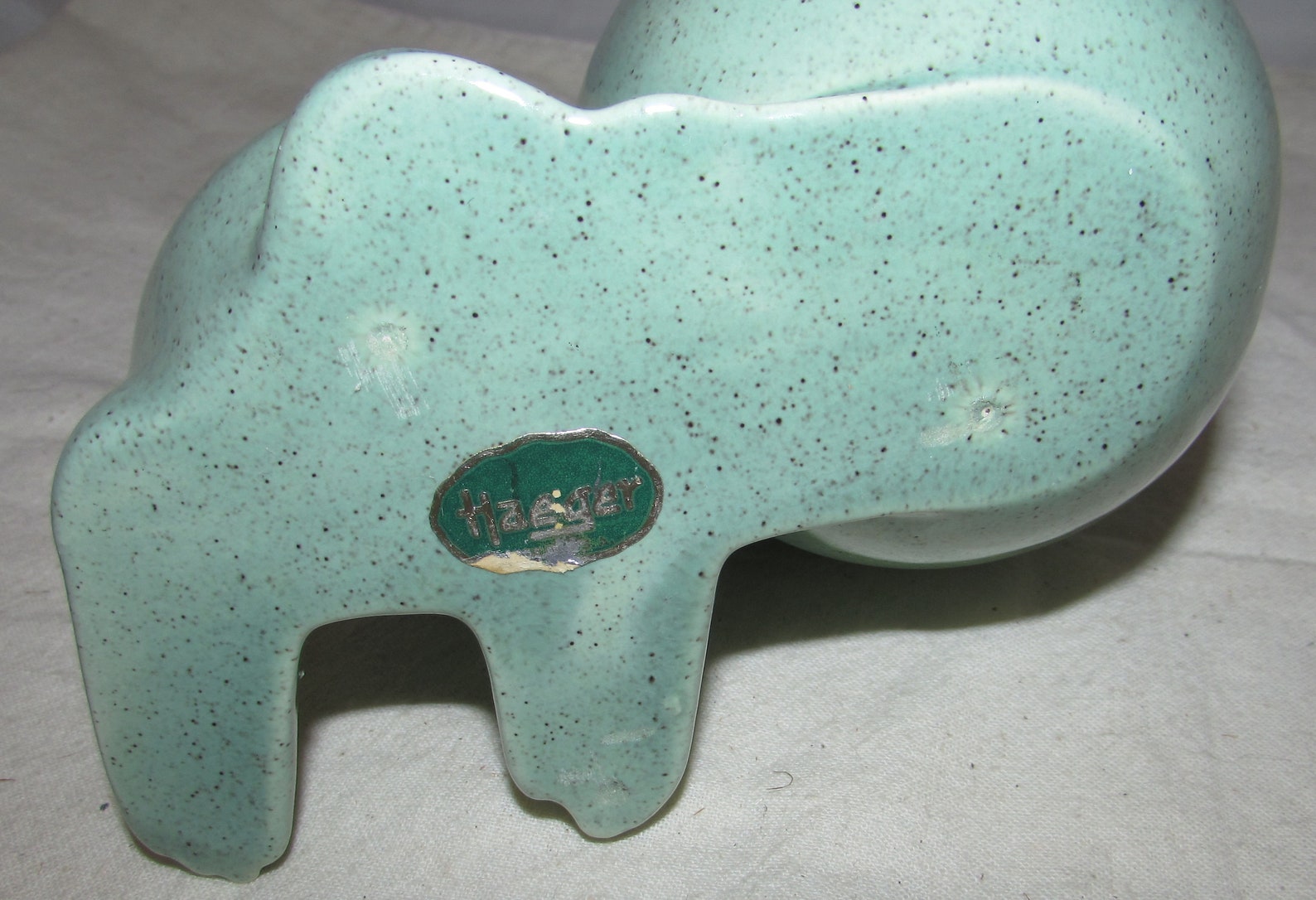 Vintage Speckled Celadon Green Ceramic Bunny Rabbit Planter by - Etsy