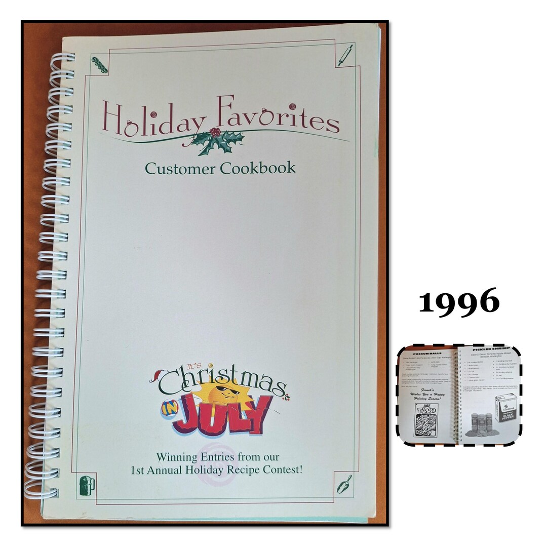 Vintage 1996 Recipe Book, Holiday Favorites Customer Cookbook ...