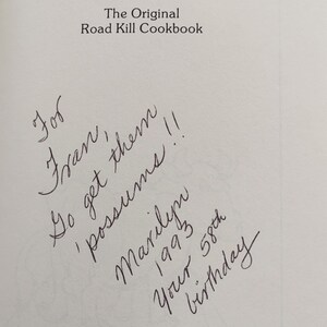 Vintage 1987 the Original Road Kill Cookbook by B R Buck Peterson ...