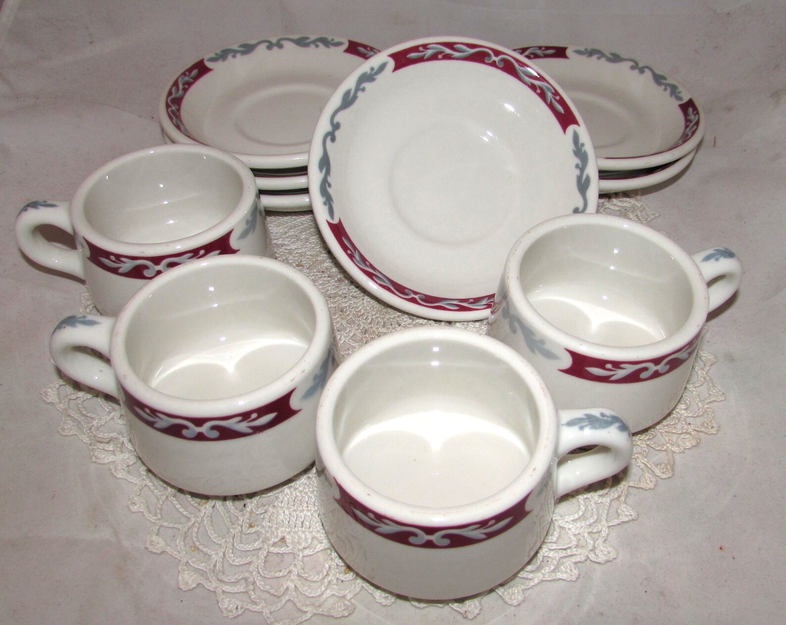 Set of 4 Vintage White Restaurant Ware Coffee Cups & Saucers - Etsy
