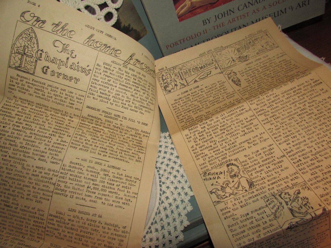 Vintage 1945 Military Base Camp Newspaper Windy City Journal - Etsy