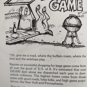 Vintage 1987 the Original Road Kill Cookbook by B R Buck Peterson ...