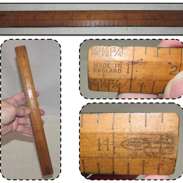 Vintage Wooden Ruler - Etsy
