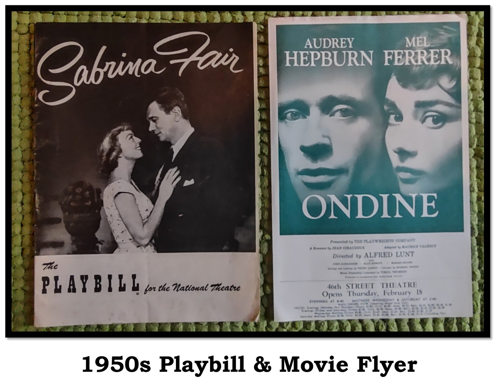1954 the Playbill Featuring Play Sabrina Fair & Audrey - Etsy