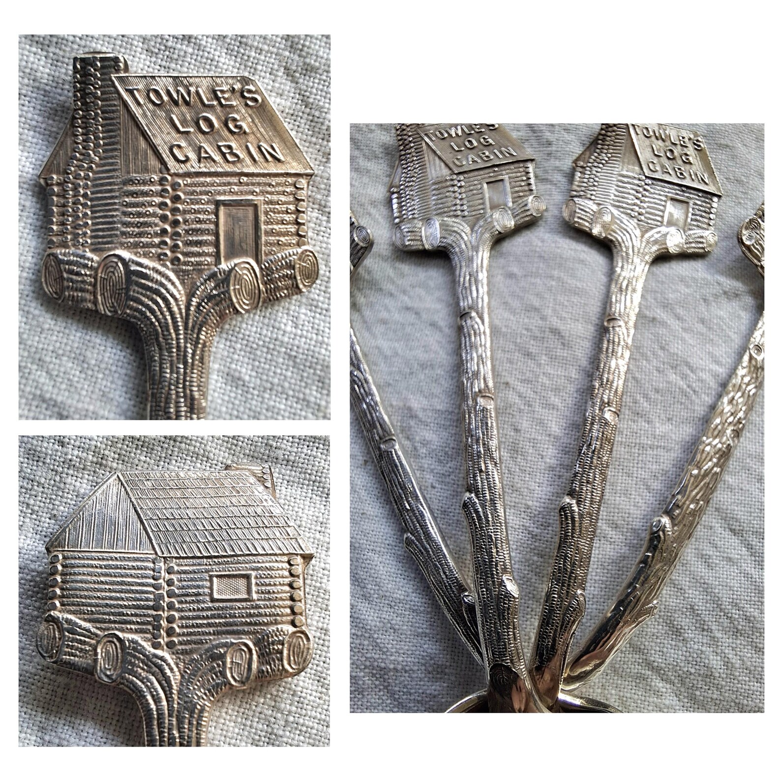 Vintage 4 - Towle Log Cabin Advertising Tea Spoons & Log Cabin 100th ...