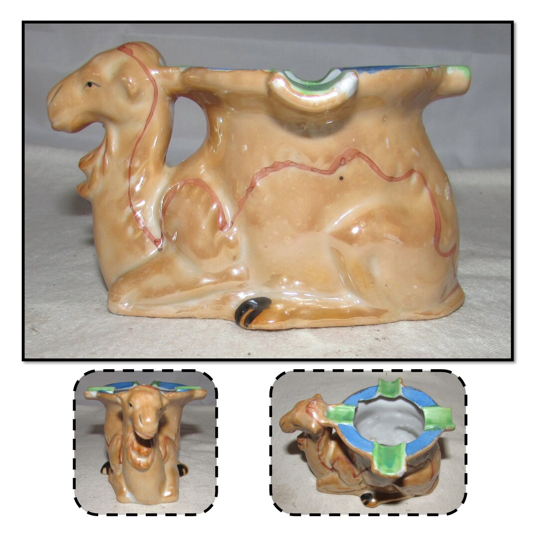 Vintage Figural Porcelain Camel Ashtray, Japan - Etsy