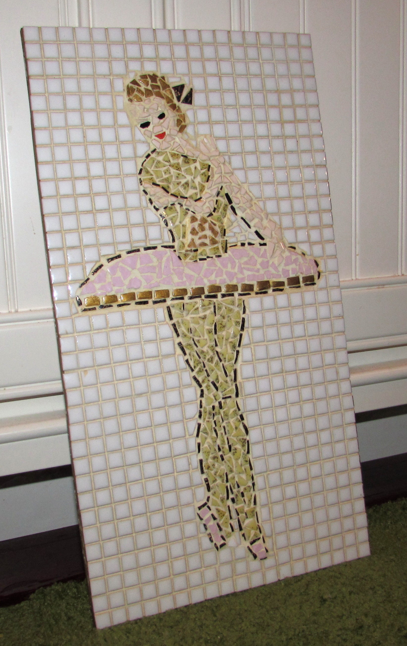 Vintage Mosaic Tile Wall Plaque of Ballerina Ballet Dancer | Etsy