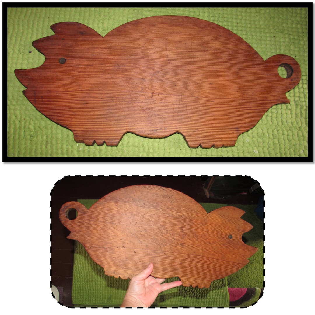 Vintage Pig Shaped Wood Chopping Board - Etsy
